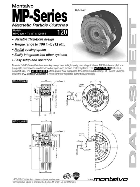 Mpc 120t Magnetic Particle Thru Bore Clutch Datasheet Us E Pdf
