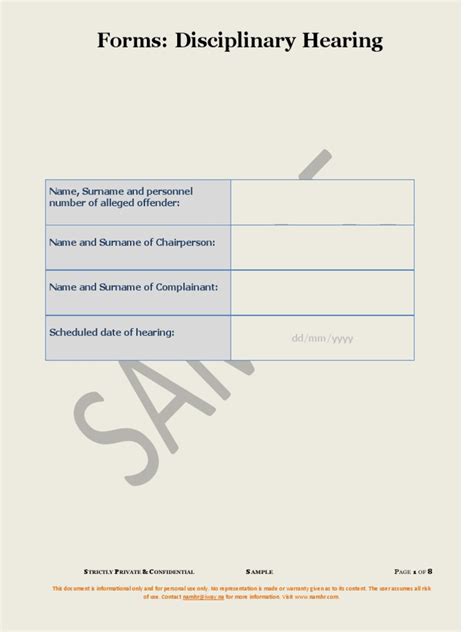 Disciplinary Hearing Checklist Pdf Plea Witness