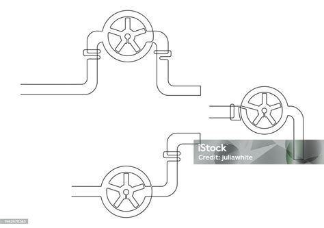 대형 금속 파이프 가스 파이프 라인 또는 오일 파이프 라인 연속 선 그리기 벡터 일러스트 레이 션 공장 산업 건물에 대한 스톡 벡터 아트 및 기타 이미지 Istock