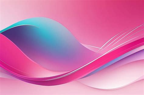 Abstract Futuristic Smooth Curve Line On Pink Gradient Color Background For Modern Graphic