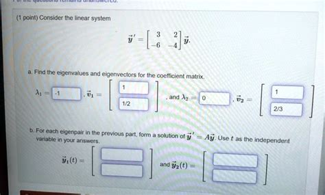 solved point consider the linear syslem 3 y find the eigenvalues