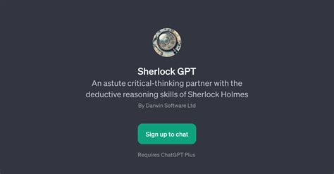Sherlock GPT Tool Information Alternatives Cloudbooklet