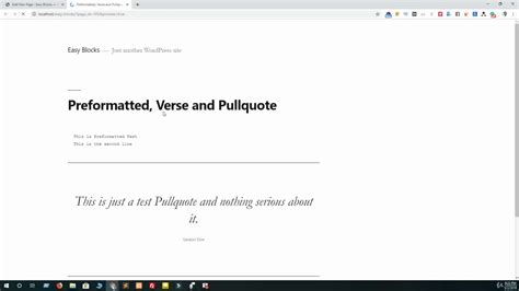 Formatting Blocks Preformatted Pullquote And Verse Youtube