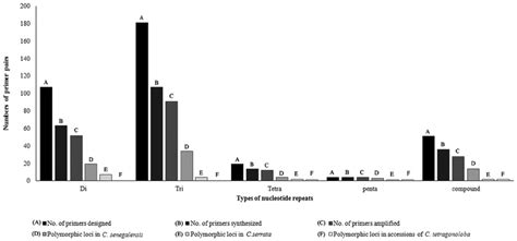 numbers of designed synthesized and polymorphic primer pairs