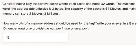 Solved Consider Now A Fully Associative Cache Where Each Cache Line