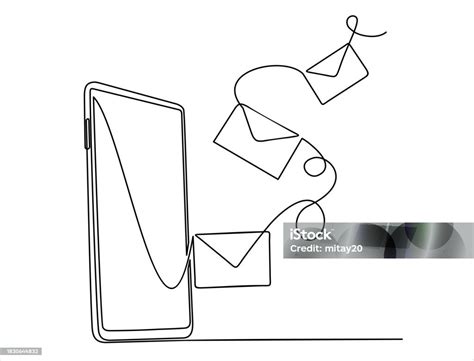 날아다니는 봉투와 종이비행기로 인스턴트 메시지를 보내는 스마트폰의 연속 한 줄 그리기 0명에 대한 스톡 벡터 아트 및 기타 이미지 0명 Brand Name Smart