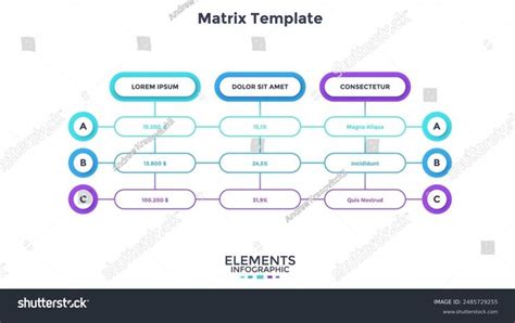 Matrix Chart 9 Rounded Cells Arranged стоковая векторная графика без