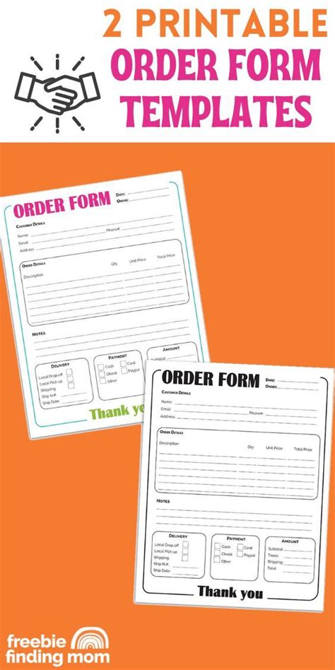 Printable Order Form Template Options Order Form Template Templates Printable Free