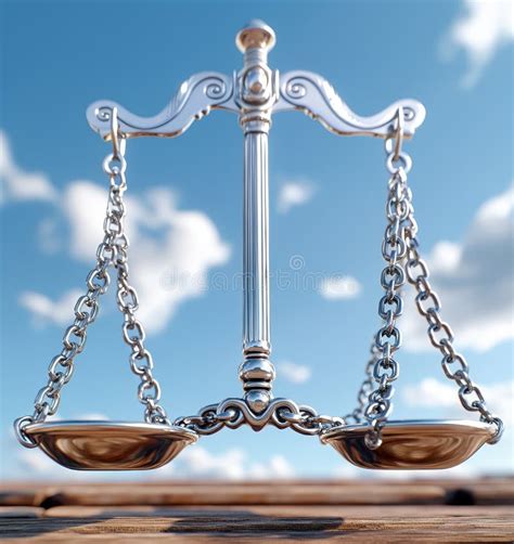 A Balanced Scale Representing Justice And Equality Against A Clear Blue