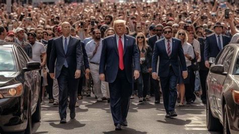 Donald Trumps Son Shares Fake Photo Of Trump In New York Created With Ai