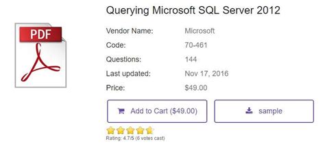 querying microsoft sql 70 461 exam preparation material by james