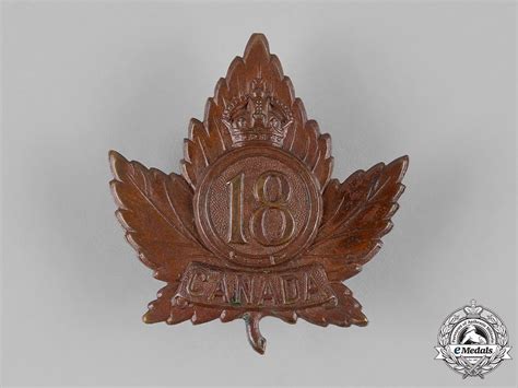 Canada Cef An 18th Infantry Battalion Western Ontario Regiment Cap