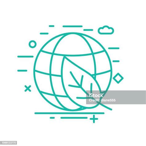 葉生態地球環境細線圖示向量圖形及更多環境保護圖片 環境保護 商標 綠色 Istock