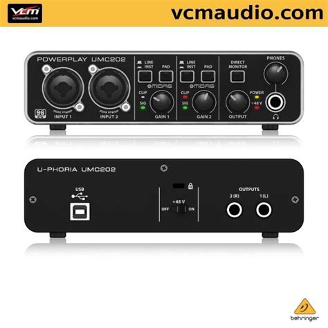 UMC202 (BEHRINGER) USB Audio Interface with Midas Mic Preamplifiers