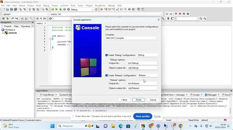 Criando Projeto Console Com Codeblocks Youtube
