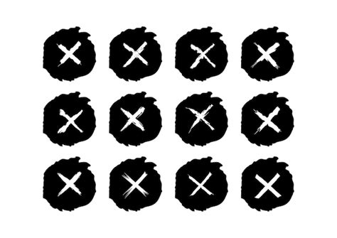 Premium Vector Cross Mark Brush Stroke Set Collection