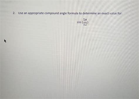 2 Use An Appropriate Compound Angle Formula To