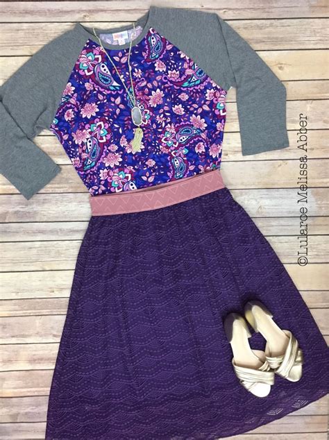 Lularoe Purple Paisley Randy And Lace Lola Outfit Paired With Metallic