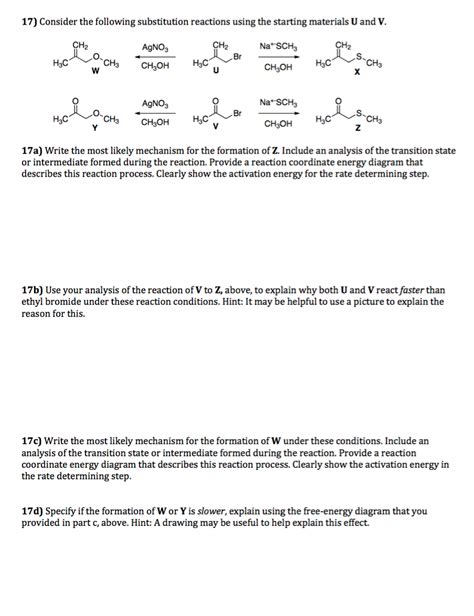Consider The Following Substitution Reactions Using Chegg