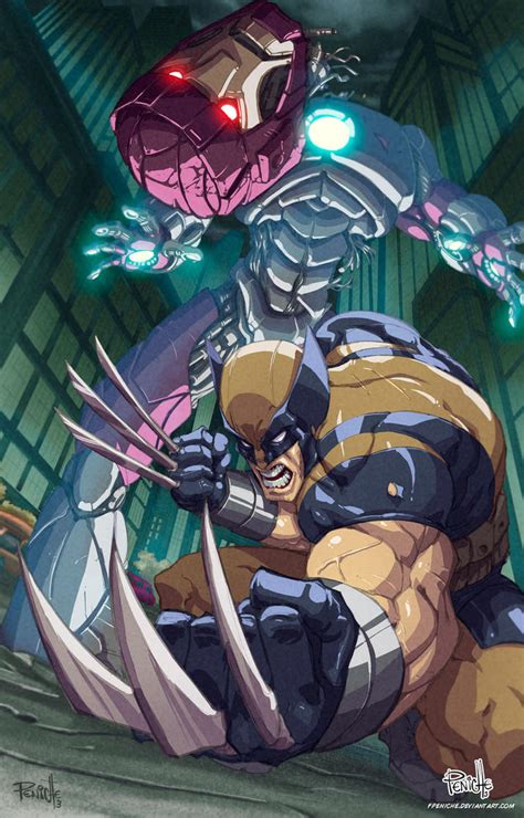 Wolverine Vs Sentinel Color By Fpeniche On Deviantart