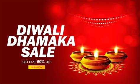 현실적인 오일 램프가 있는 해피 디왈리 우아한 Diya 기프트 카드 포스터 배너 큰 판매 배경 프리미엄 벡터