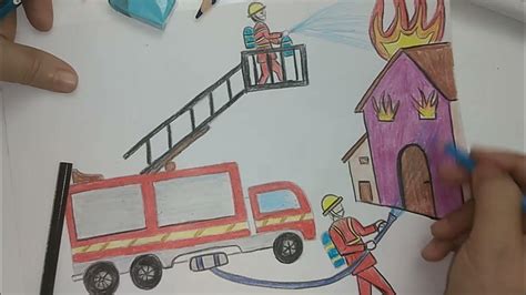 رسم الدفاع المدني خامس Fnon1 منهج الفنون فنون تشكيليه Youtube