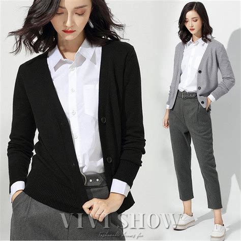 事務服 カーディガン 洗える ウォッシャブル 長袖 通勤 オフィス ビジネス レディース S Xxl Vivishow 通販