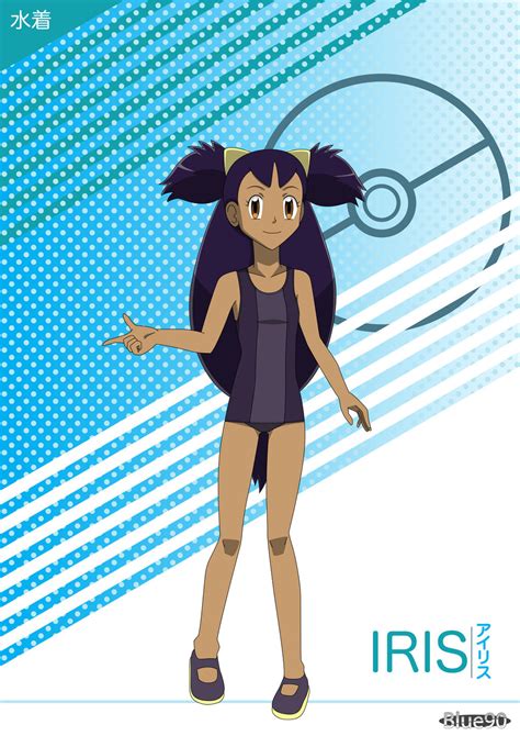Pkmn V Iris A4 Artwork Swimsuit Ver By Blue90 On Deviantart