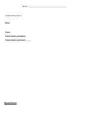 Trigonometry Part Pdf Name Trigonometry Part Date Time Total Marks Available Total