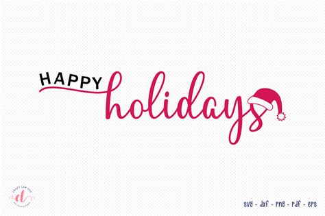 Happy Holidays Svg Pink Christmas Svg Graphic By Craftlabsvg