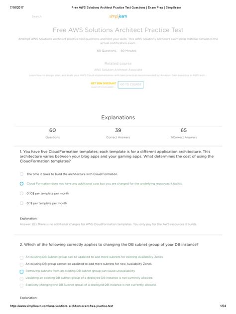 Free Aws Solutions Architect Practice Test Questions Exam Prep Simplilearn Load Balancing
