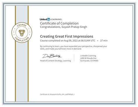 Suyash Pratap Singh On Linkedin Certificate Of Completion