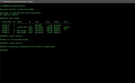 how to hide any drive in windows using command prompt prompts