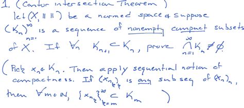 Solved 1 Cantor Intersection The Arem 1 Letx 1 11 Be