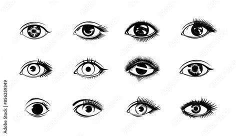 Eye Icons Open And Closed Eyes Images Sleeping Eye Shapes With