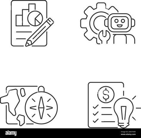 Diversity Of School Subjects Linear Icons Set Stock Vector Image And Art