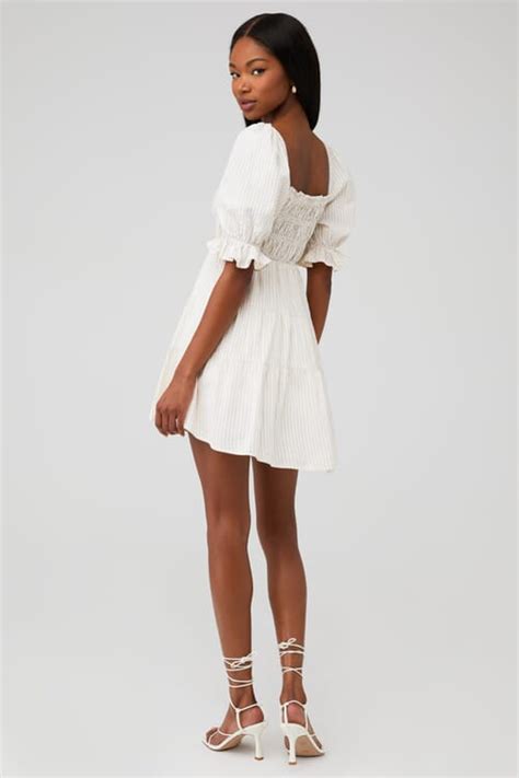 Minkpink Lune Mini Dress In Whitebeige Fashionpass
