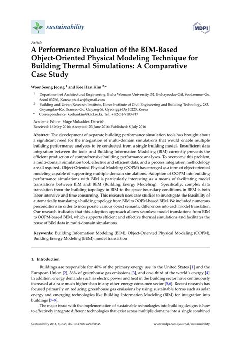 pdf a performance evaluation of the bim based object oriented
