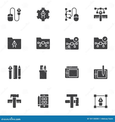 Design Elements Vector Icons Set Stock Vector Illustration Of Filled Graphics 181138385