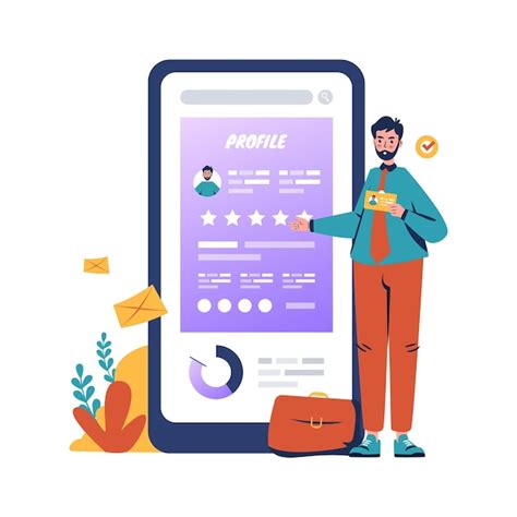 Premium Vector Flat Design A Man Making Online Portfolio Profile