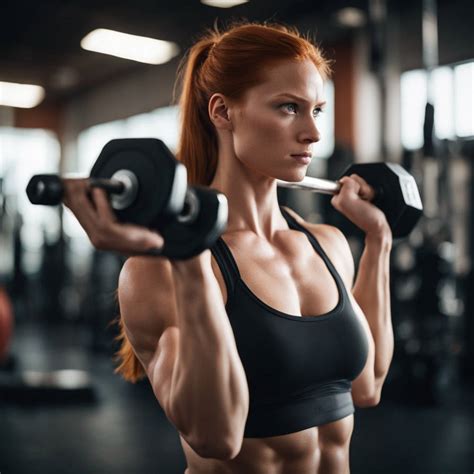 Tall Muscular Ginger Girl Lifting Weights By Tinnyboi On Deviantart