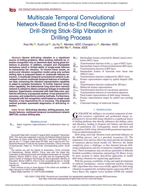 Pdf Ieee Transactions On Industrial Informatics 1 Multiscale Temporal Convolutional Network