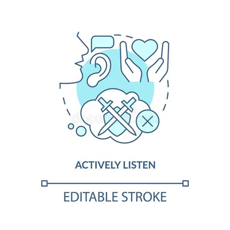 Actively Listen Turquoise Concept Icon Stock Illustration Illustration Of Interpersonal Logo