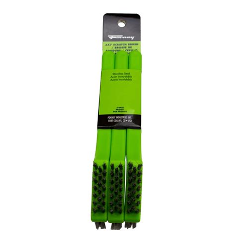 Scratch Brush With Plastic Handle Stainless 3 X 7 Rows 3 Pack