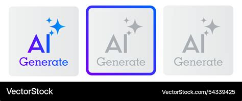 Generate Ai Button For Ui Ux Design Artificial Vector Image