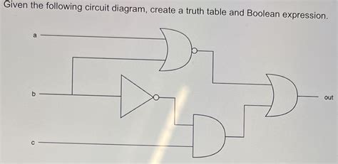 Solved Given The Following Circuit Diagram Create A Truth Chegg