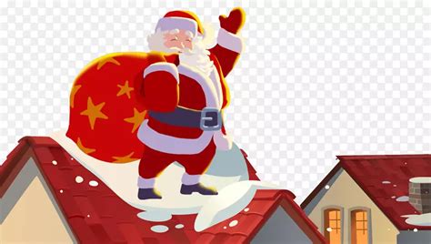 屋顶上送礼的圣诞老人png图片素材下载图片编号qkpvwgvy 免抠素材网