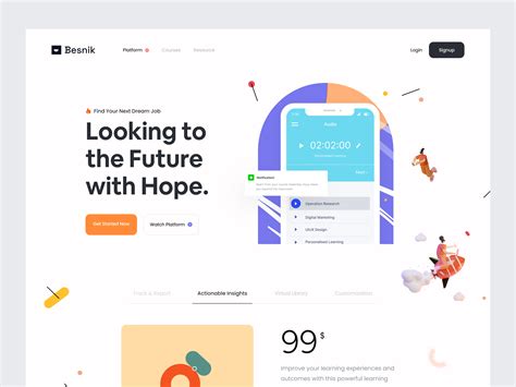 E Learning Header Ui By Mehedi Titas For Uihut Ui Ux Design Agency On