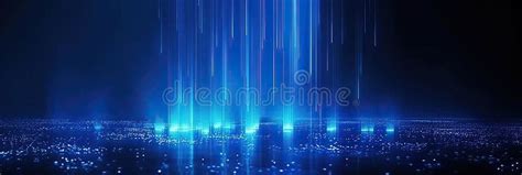 Illuminated Data Visualization Displaying Horizontal Light Columns Against A Dark Background In