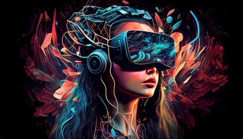 Premium Photo Generative Ai Created The Image Of A Girl Wearing A Vr